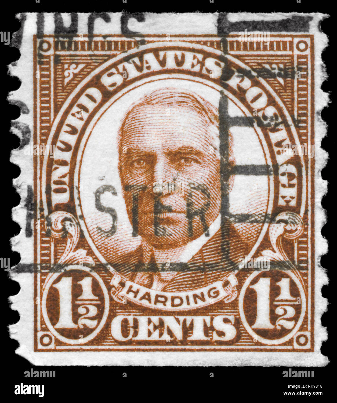 USA - CIRCA 1930: A Stamp printed in USA shows the portrait of a Warren ...