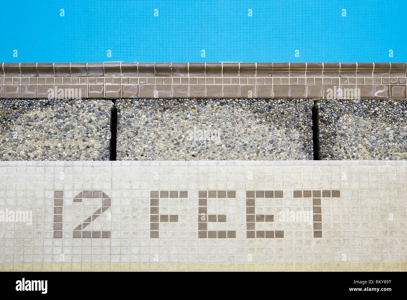 Depth Sign at Swimming Pool Stock Photo - Alamy