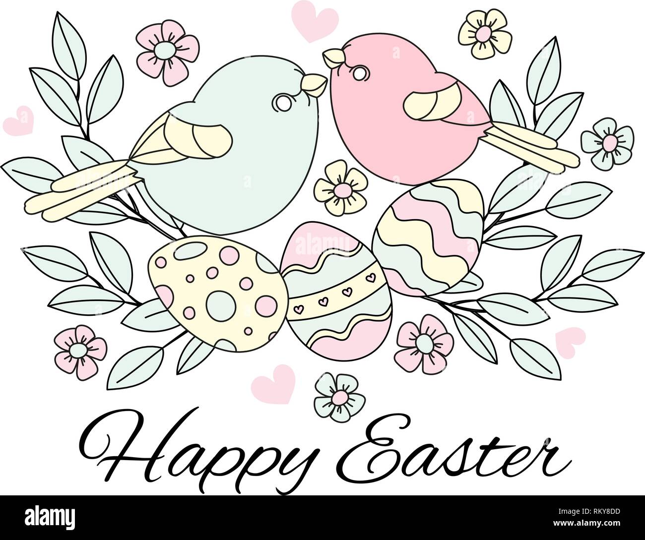 EASTER BIRDS Great Religious Holy Holiday Cartoon Vector Illustration ...