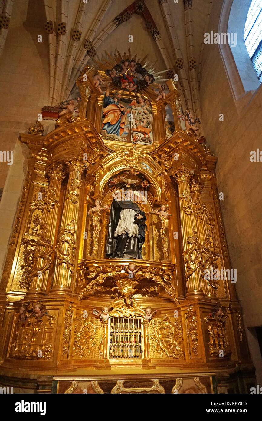 Rococo reredos in the Chapel of San Juan de Sahagún.Santa Iglesia ...