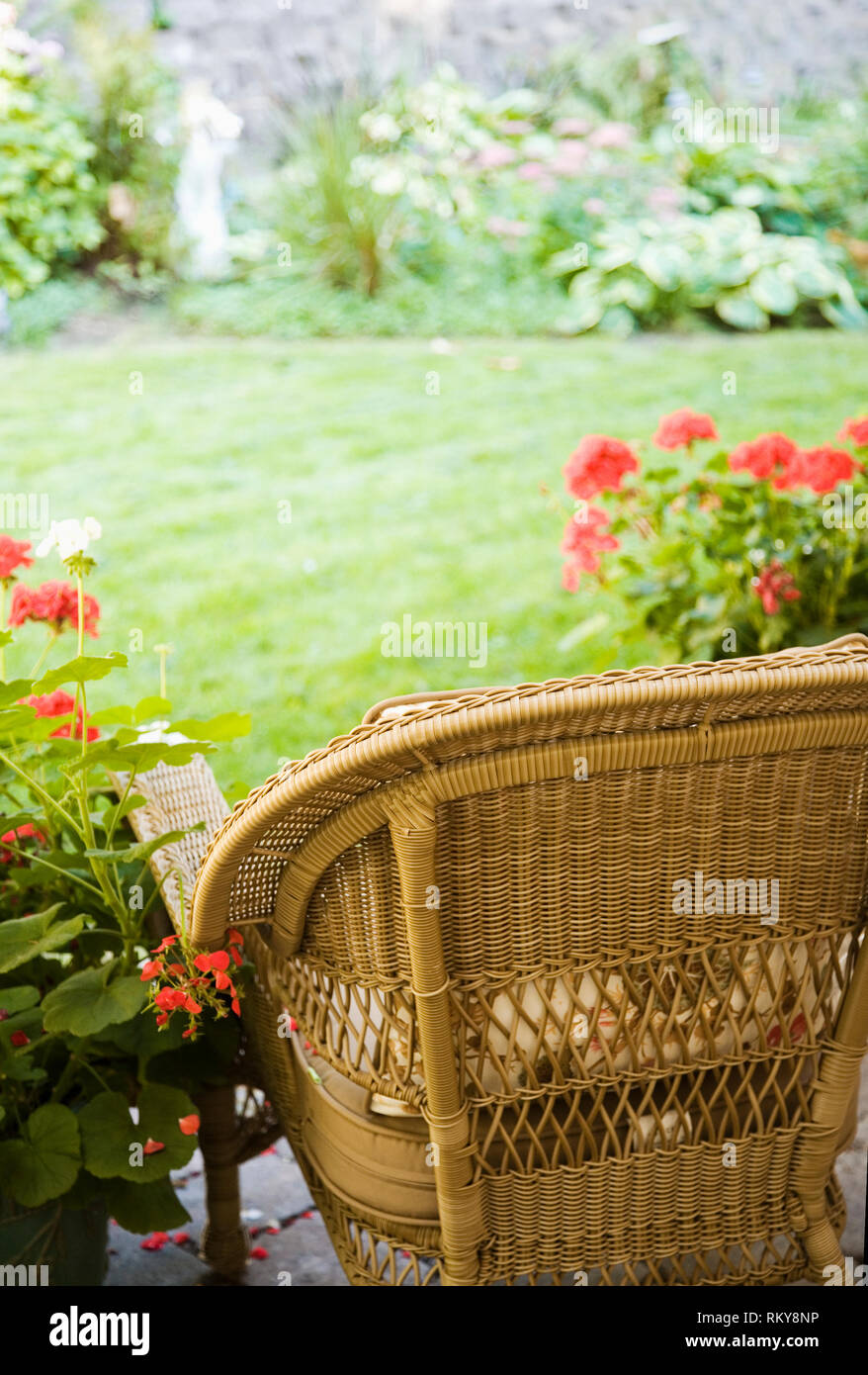 Chair Facing Yard Stock Photo - Alamy