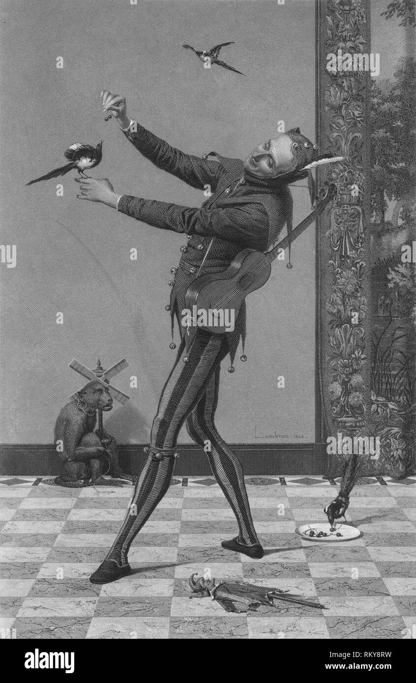 19th century engraving jester hi-res stock photography and images - Alamy