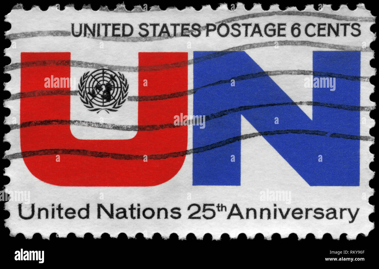 USA - CIRCA 1970: A Stamp printed in USA devoted to United Nations ...