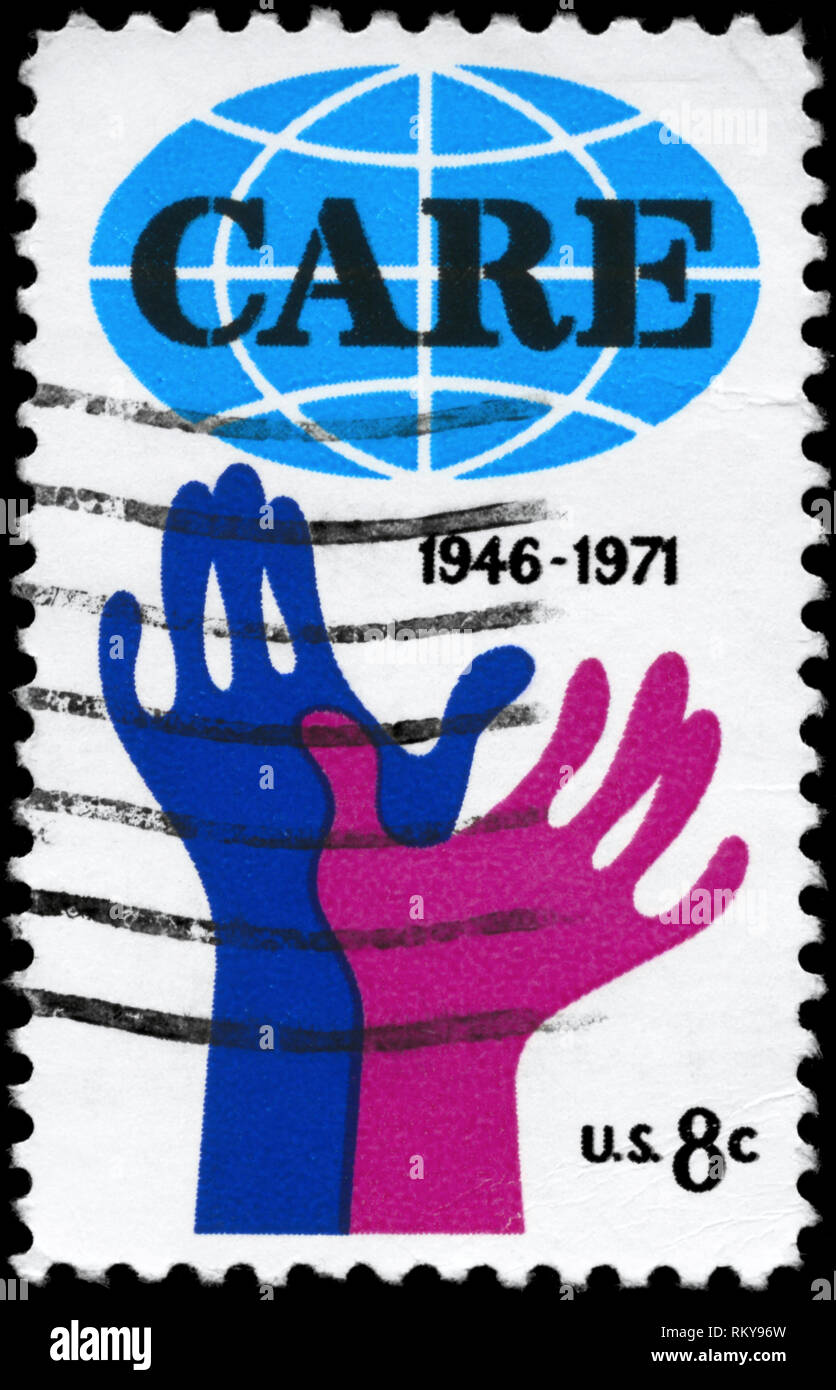 USA - CIRCA 1971: A Stamp printed in USA shows the Hands reaching for ...