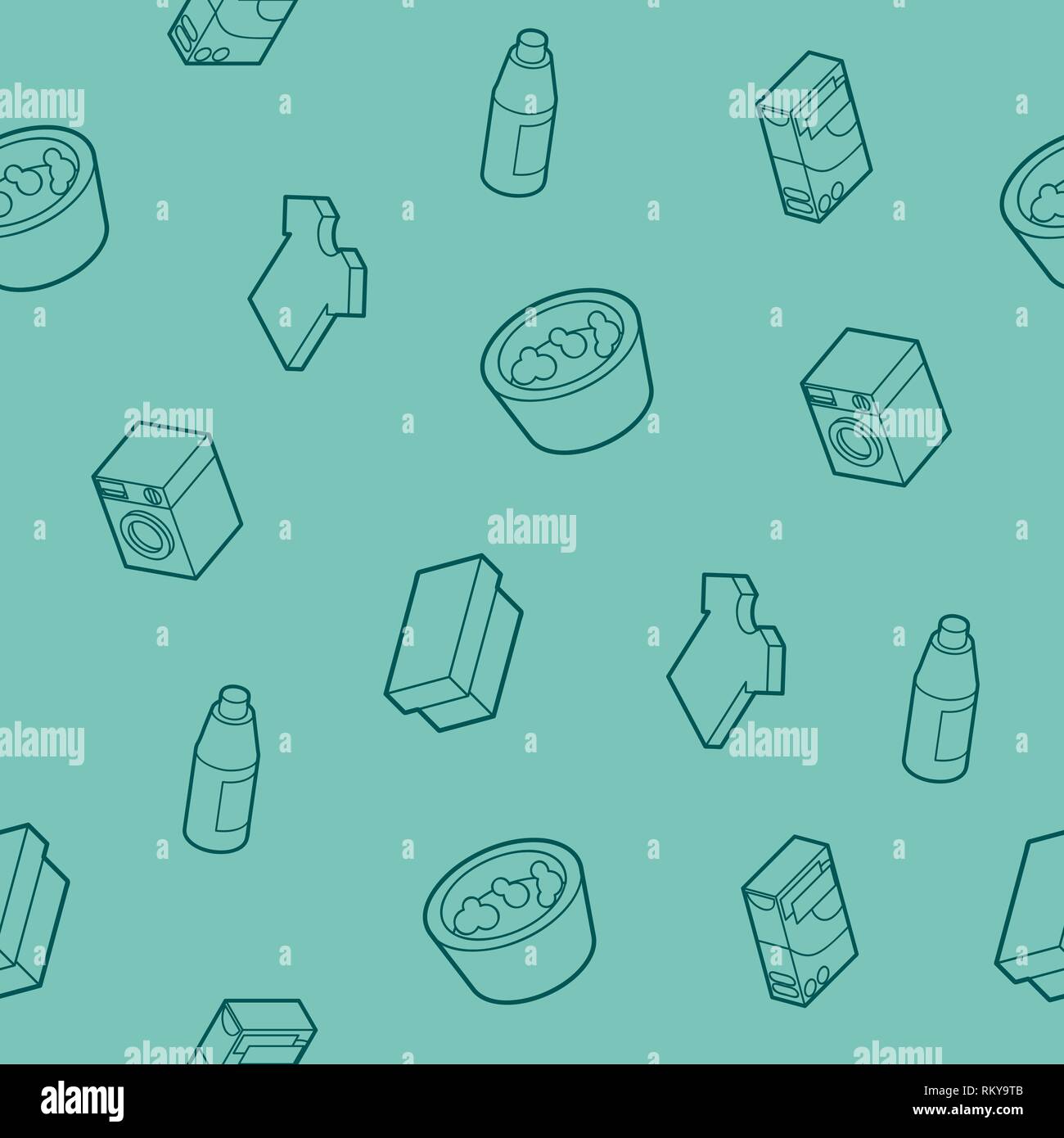 Laundry outline isometric pattern. Vector illustration, EPS 10 Stock ...