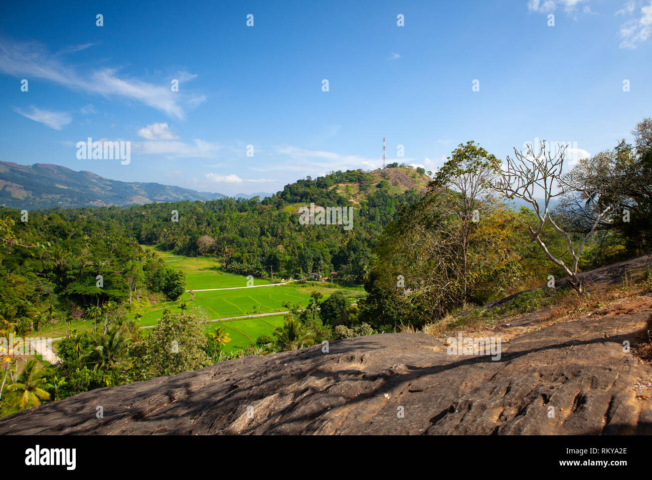 View from Lankatilaka Buddhist temple. Hiyarapitiya village, from the ...
