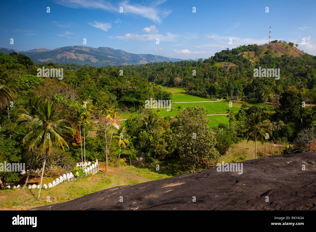 View from Lankatilaka Buddhist temple. Hiyarapitiya village, from the ...