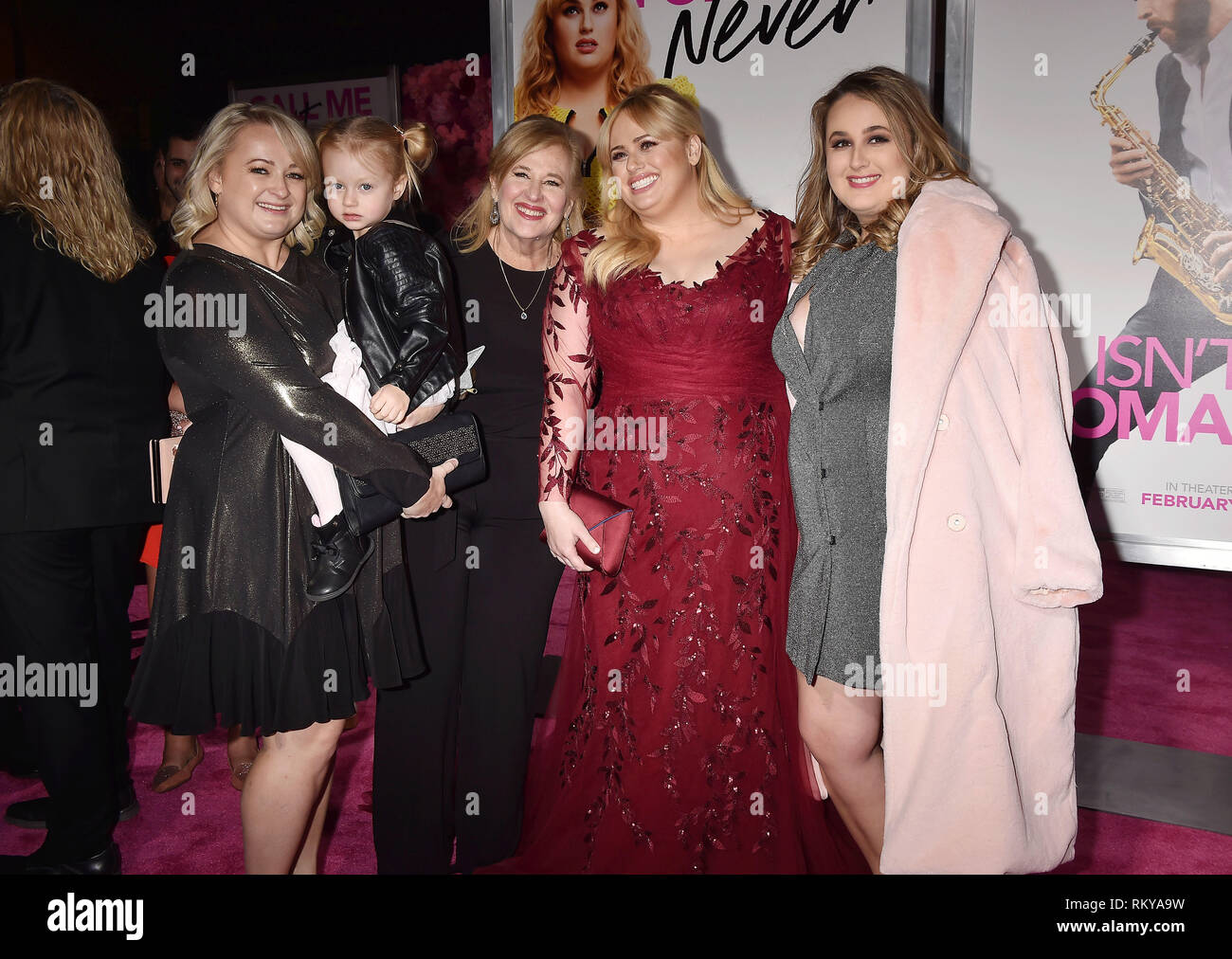 LOS ANGELES, CA - FEBRUARY 11: Rebel Wilson (2nd from R) and family ...