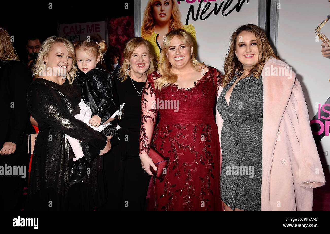LOS ANGELES, CA - FEBRUARY 11: Rebel Wilson (2nd from R) and family ...
