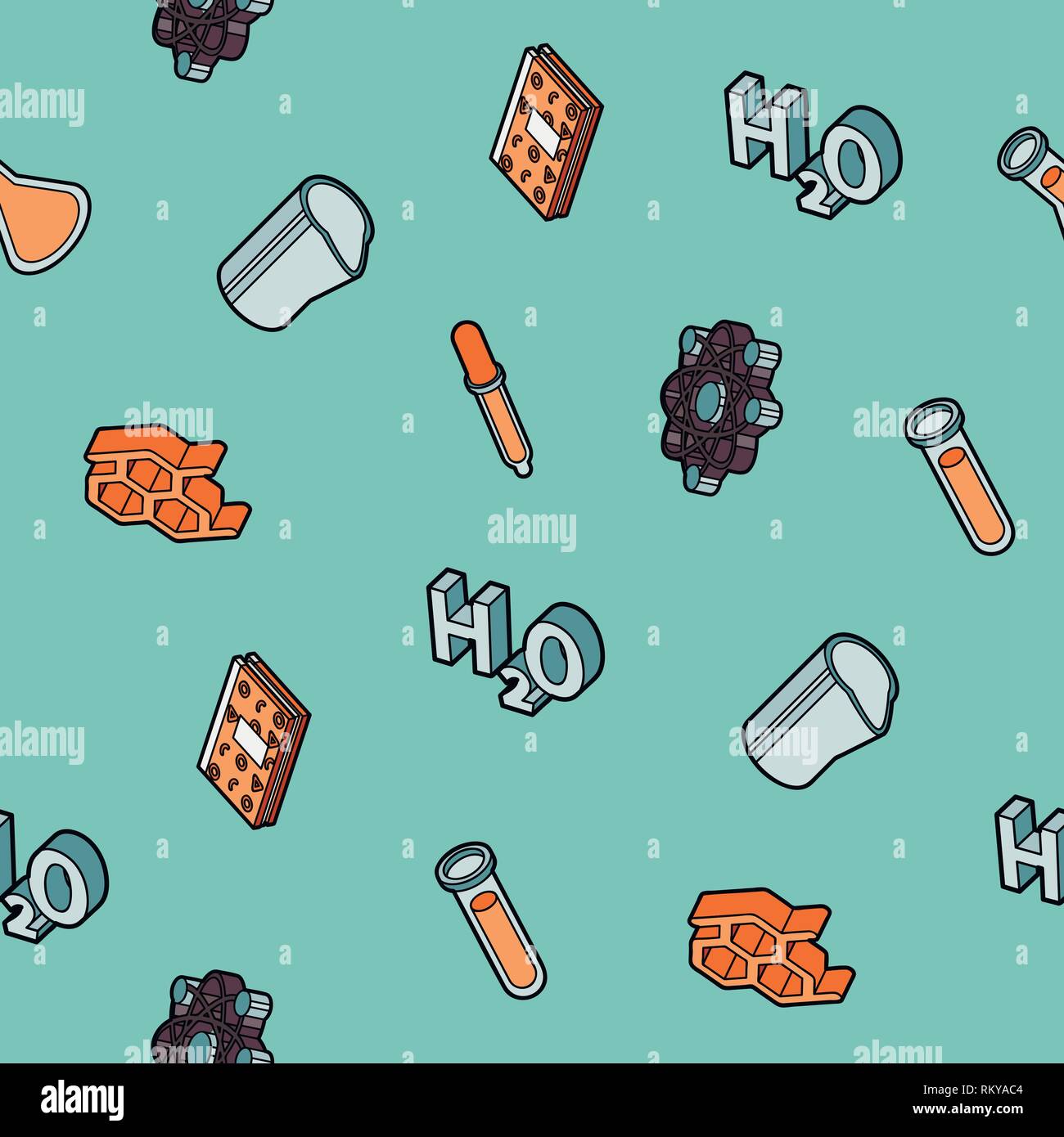 Chemical color outline isometric pattern. Vector illustration, EPS 10 ...