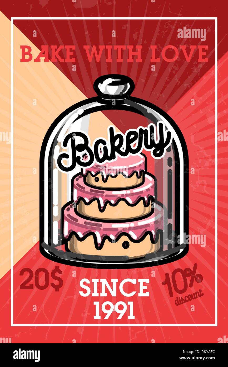 Color vintage bakery banner. Design Template. Vector illustration, EPS ...