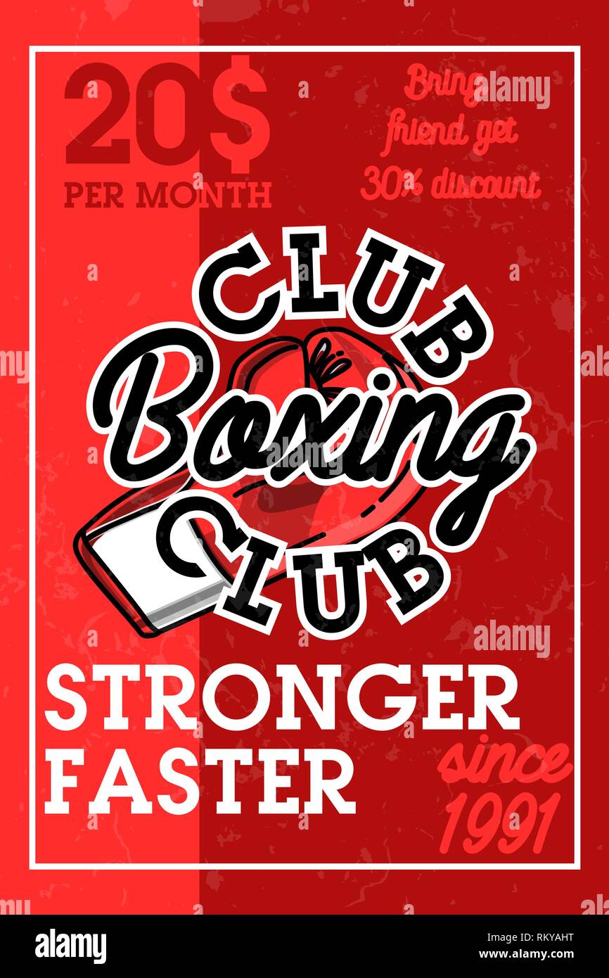 Color vintage boxing club banner. Boxing related design elements for ...
