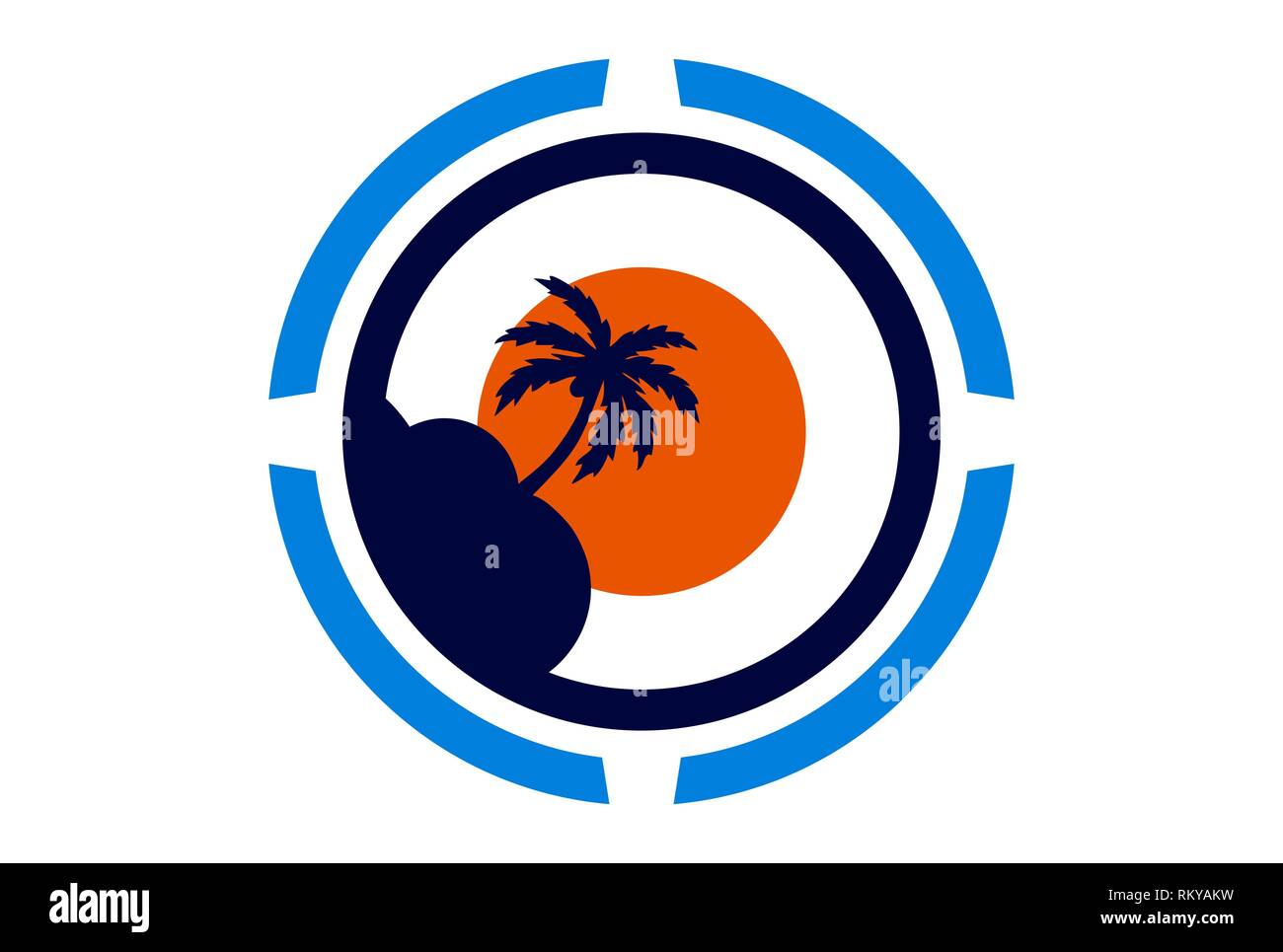 Island Archipelago Concept Vector Icon Logo Vector Concept Flat Design