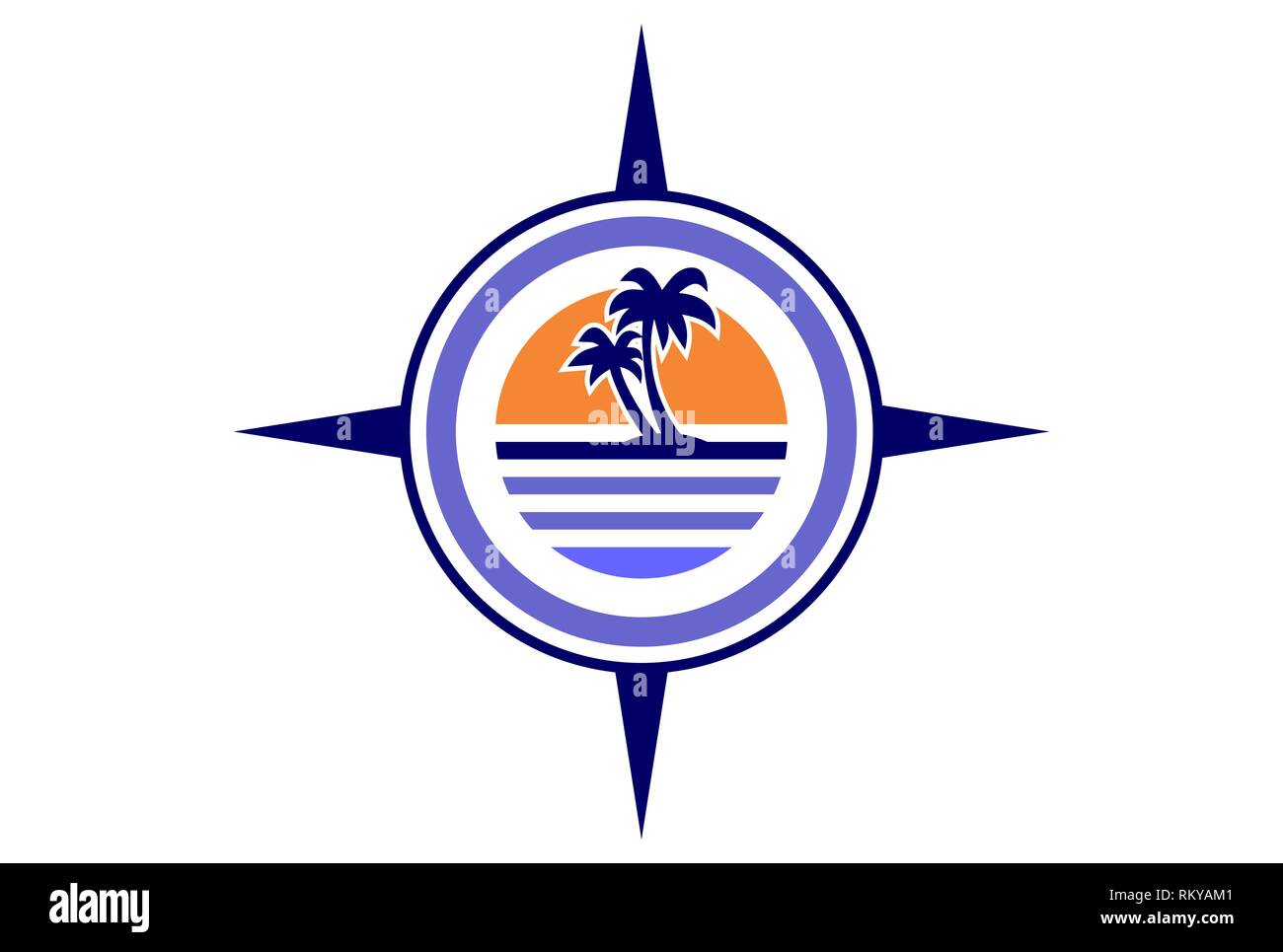 island compass archipelago concept logo icon vector concept flat design ...