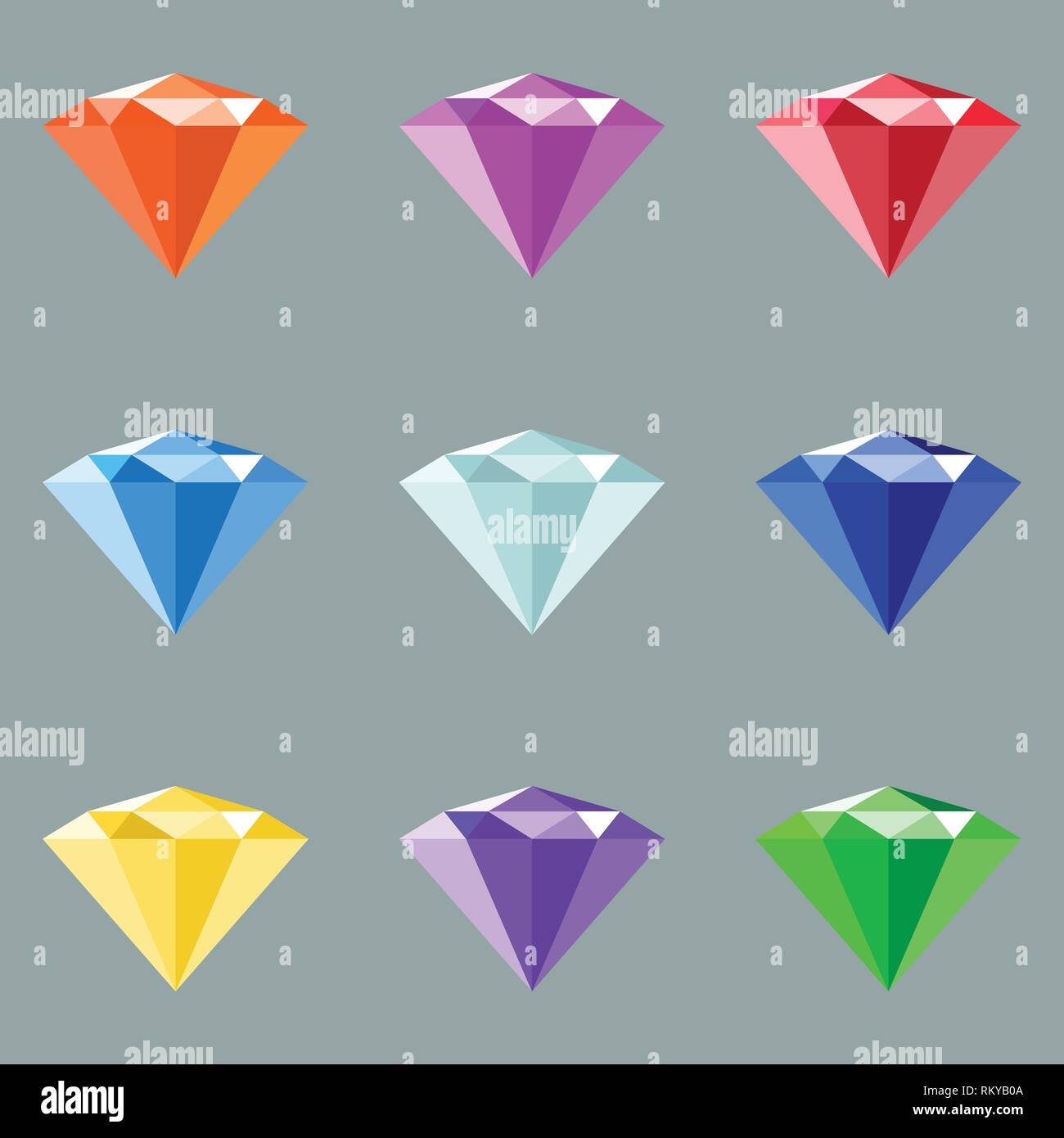 Vector jewels set. Gem stock vector illustration. Gemstones collection ...