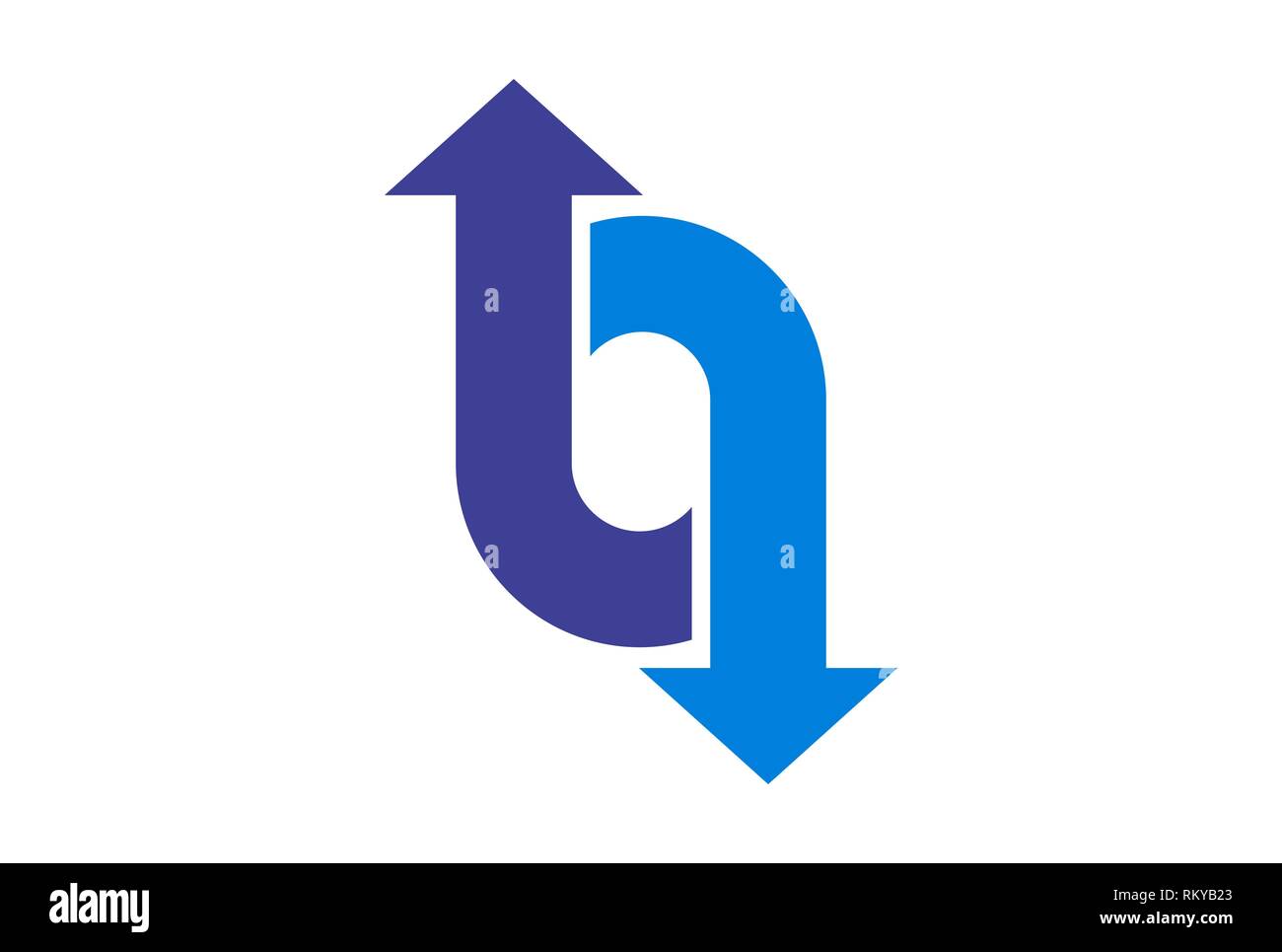 letter o up down arrow logo icon vector concept flat design Stock Photo ...