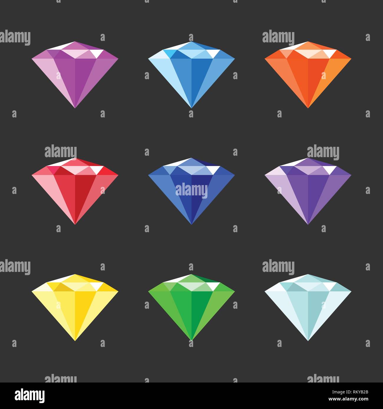 Vector jewels set. Gem stock vector illustration. Gemstones collection ...