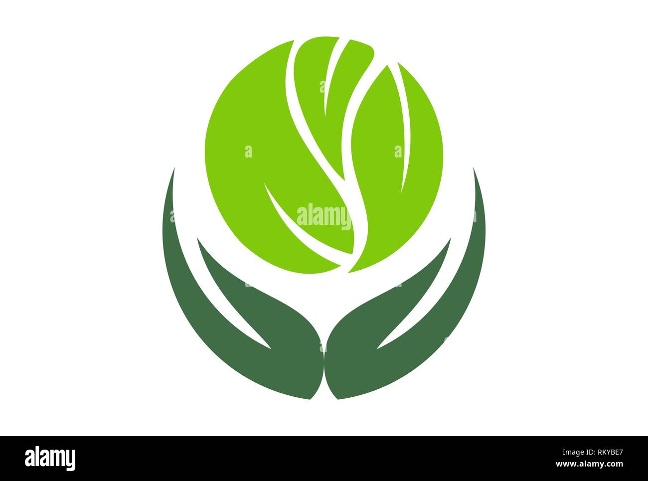 save nature herbal green leaves forest logo icon vector concept flat ...