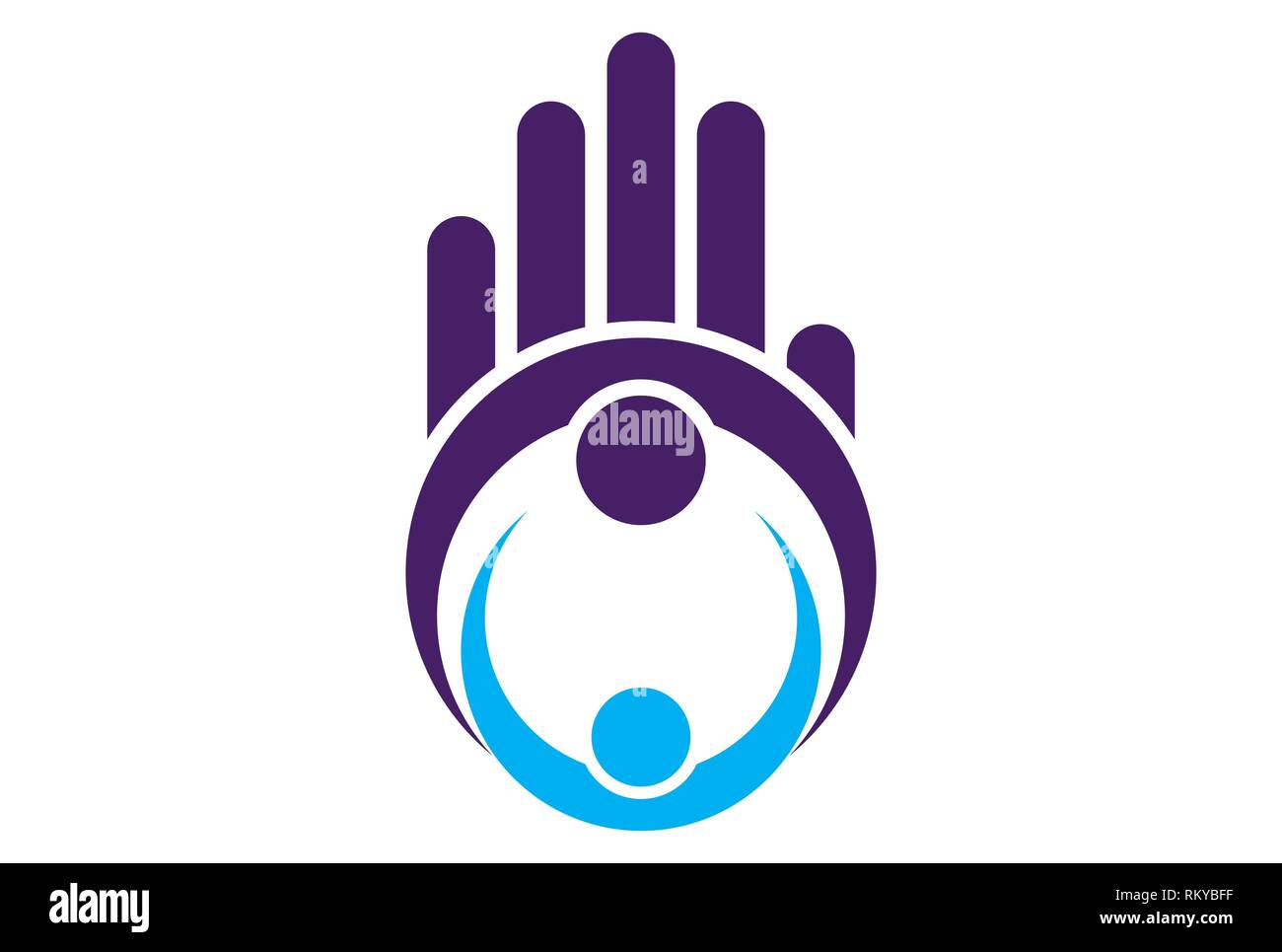 team work hand fingers concept logo icon vector concept flat design ...