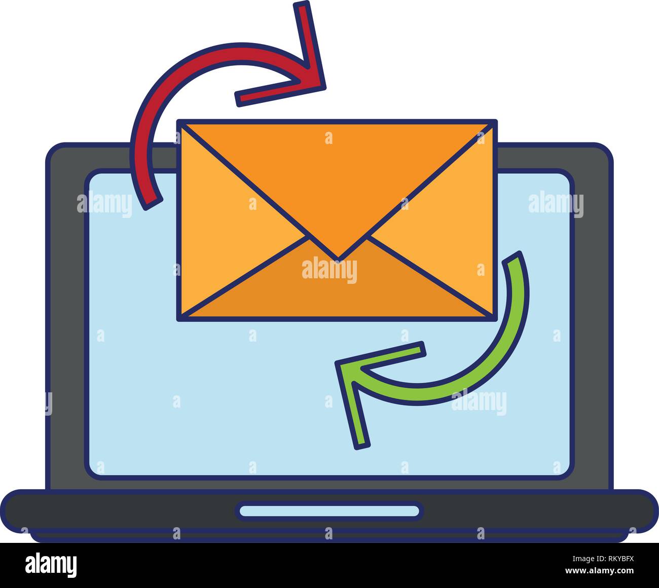 laptop email sending symbol Stock Vector Image & Art - Alamy