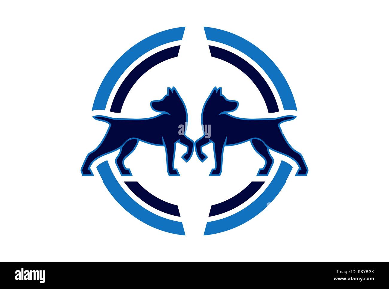 two dog abstract concept logo icon vector concept flat design Stock ...