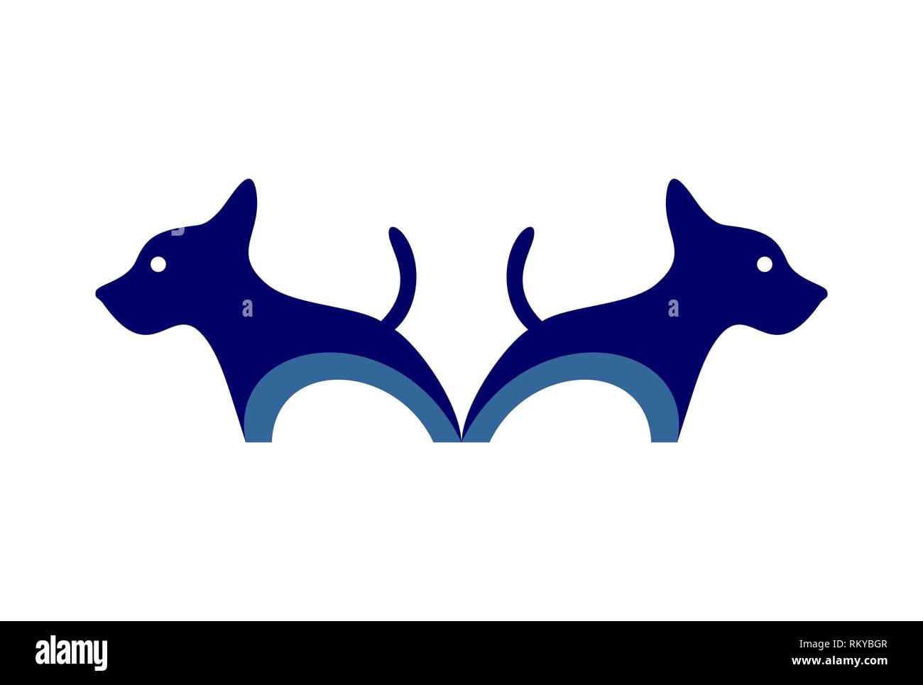 two dog abstract letter m icon vector logo vector concept design Stock ...