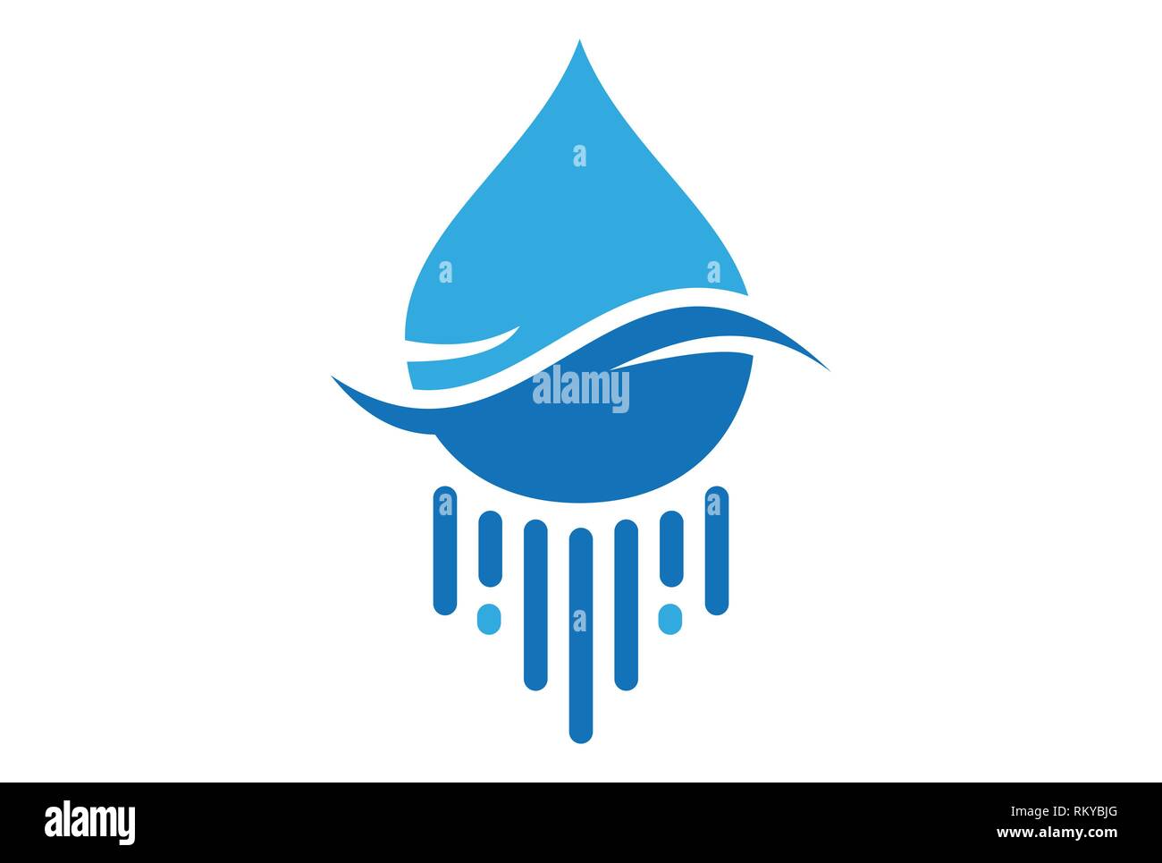 water blue logo icon vector concept flat design Stock Photo - Alamy
