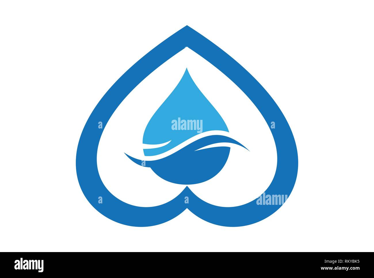 water love blue concept logo icon vector concept flat design Stock ...