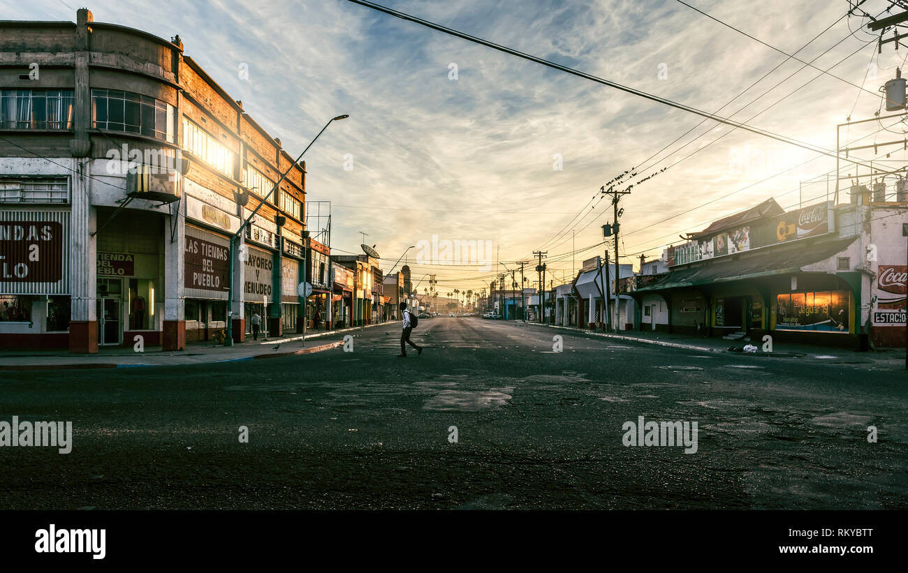 Early morning street scene in Mexicali in Mexico Stock Photo - Alamy