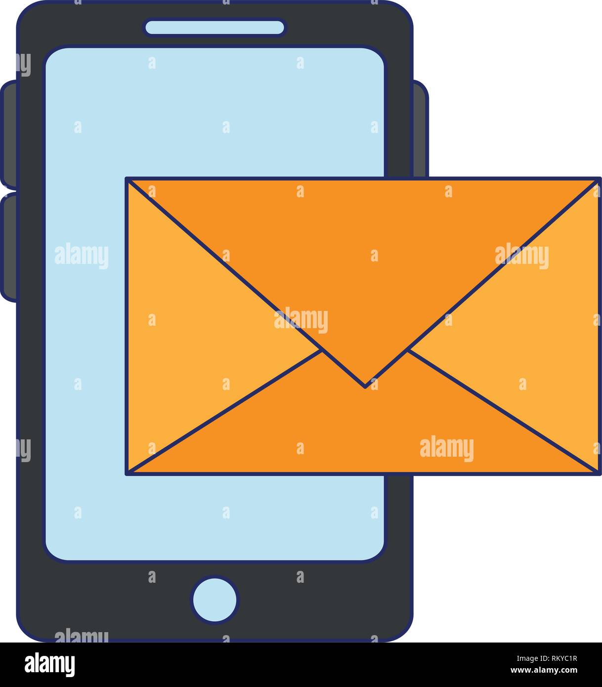 smartphone email sending Stock Vector Image & Art - Alamy