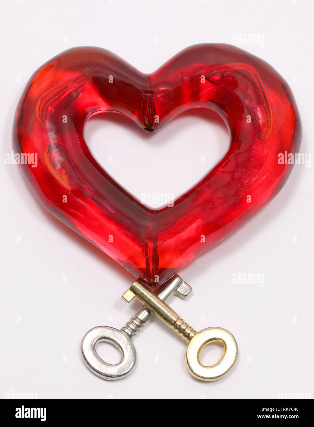 Big Red Heart with two metal keys in white background Stock Photo - Alamy