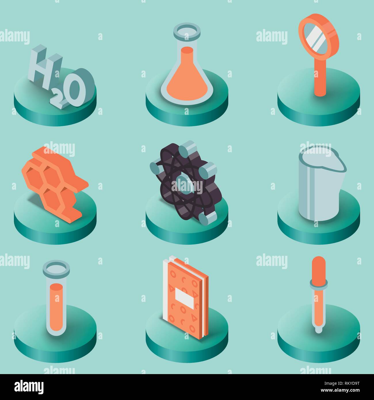 Chemical color isometric icons. Vector illustration, EPS 10 Stock ...