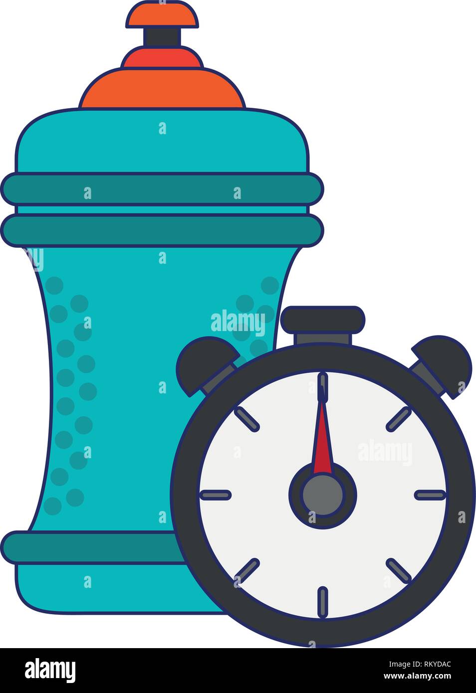water bottle and timer clock Stock Vector Image & Art - Alamy