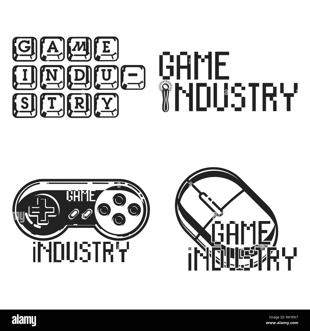 Vintage game industry emblems. Vector illustration, EPS 10 Stock Vector ...