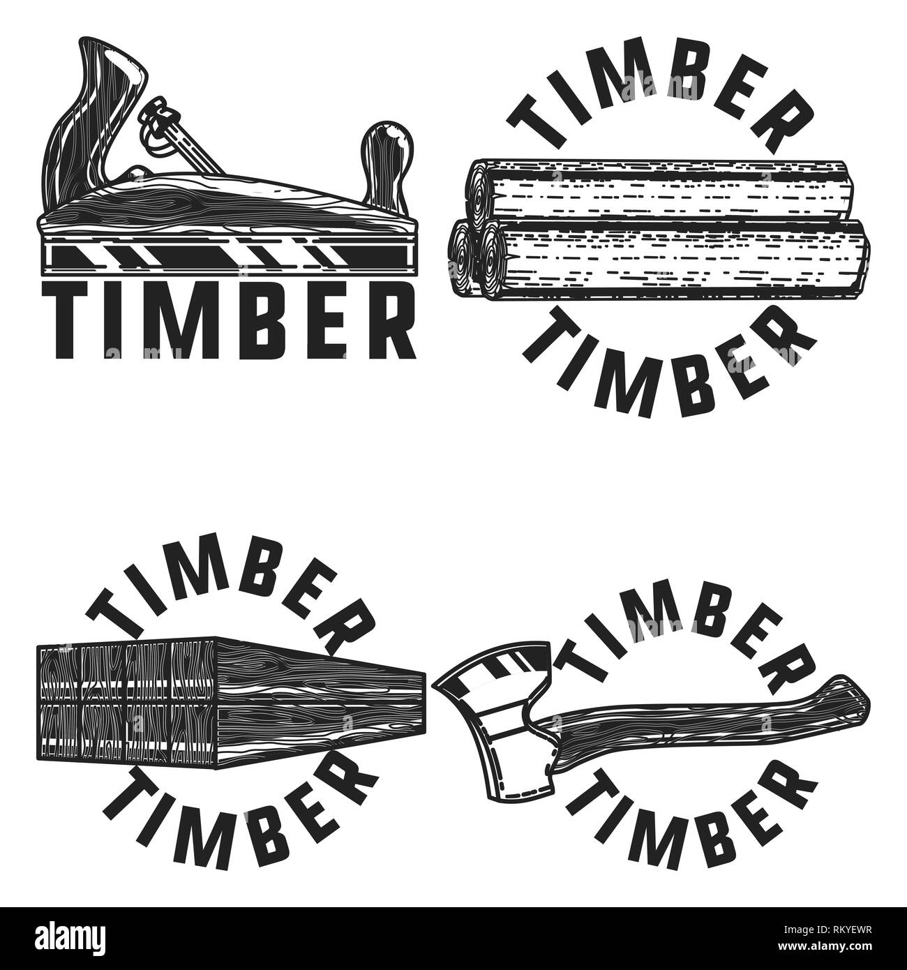 Vintage timber emblems. Design elements. Vector illustration EPS 10 ...