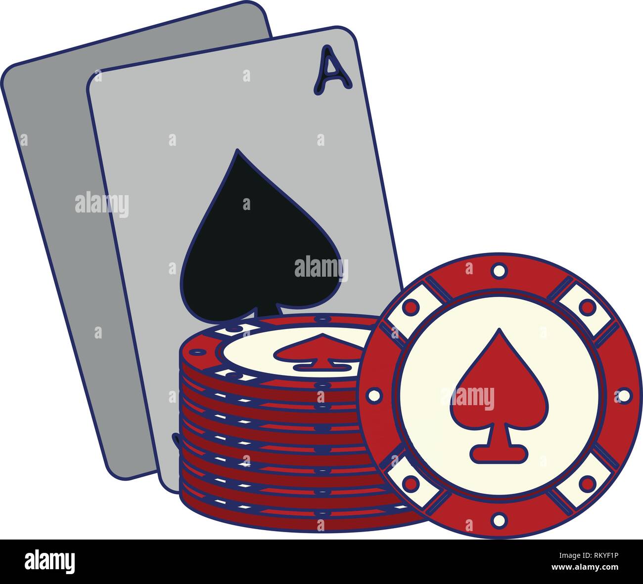 Casino gaming chips playing cards Stock Vector Images - Alamy