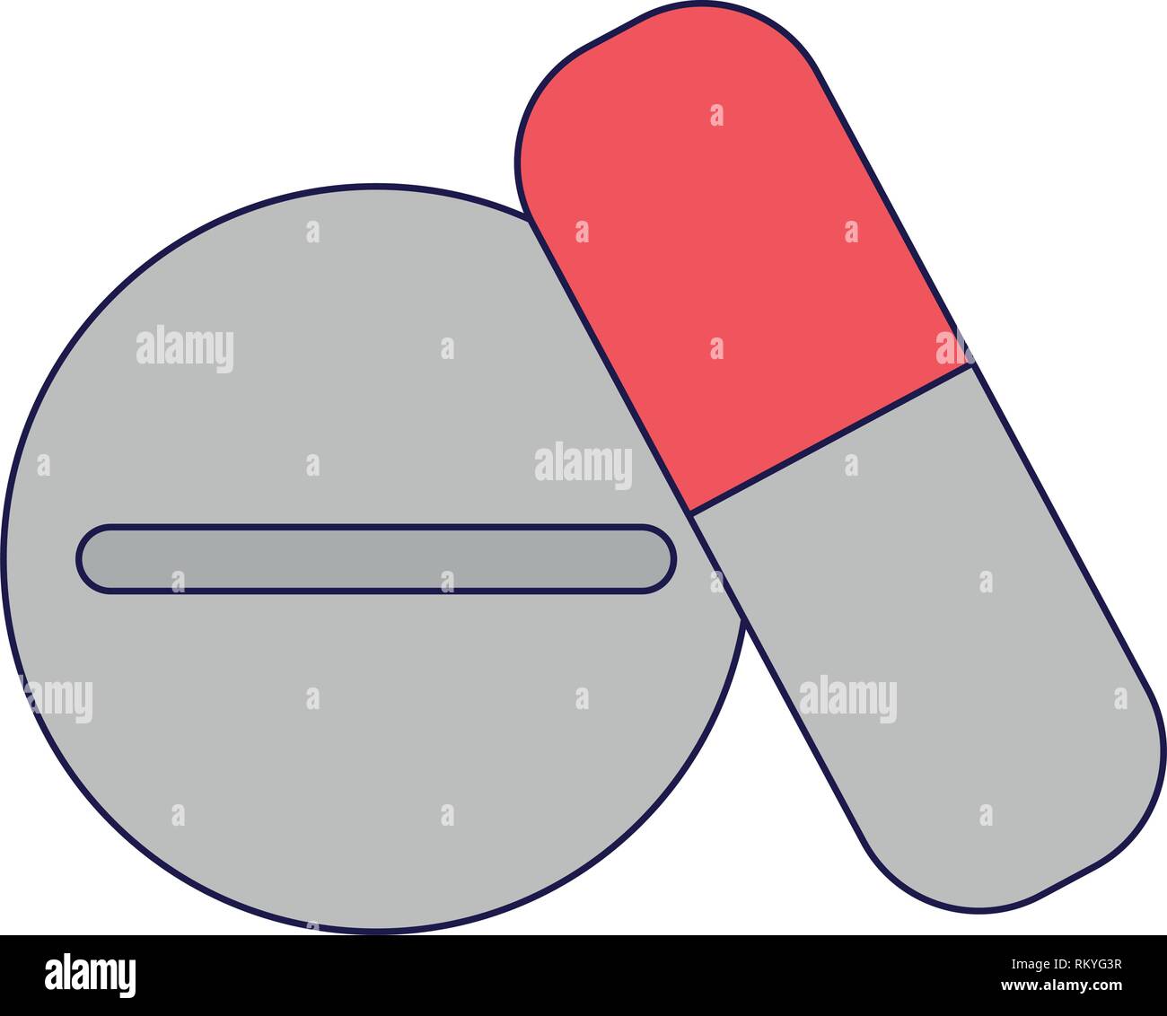 medicine and pill drugs blue lines Stock Vector Image & Art - Alamy