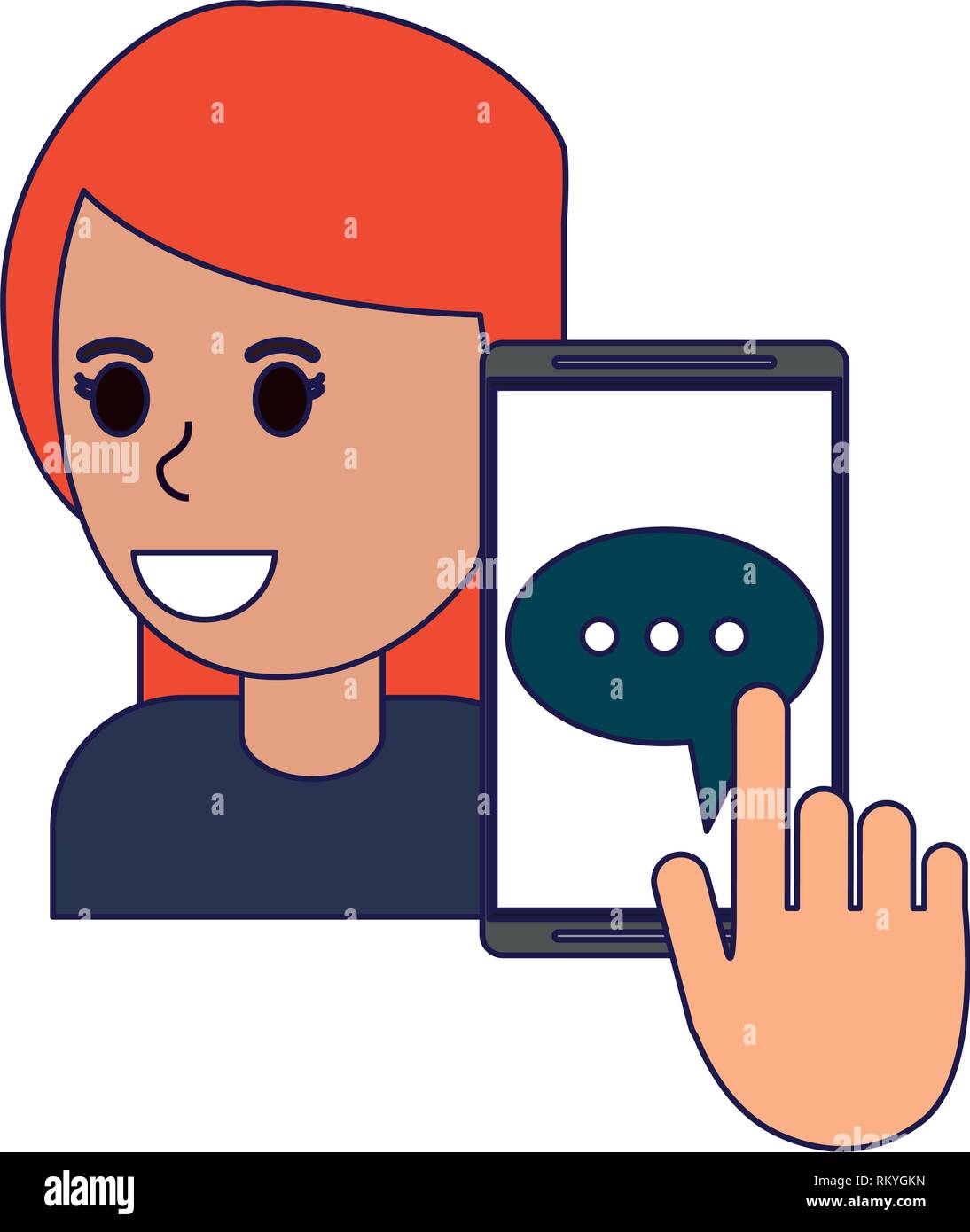 Woman touching website navigation hi-res stock photography and images ...