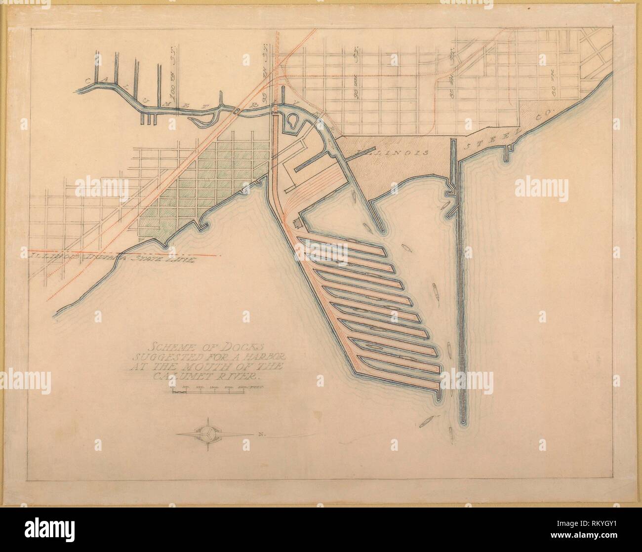 Plate 72 from The Plan of Chicago, 1909: Chicago. Sketch Diagram of ...