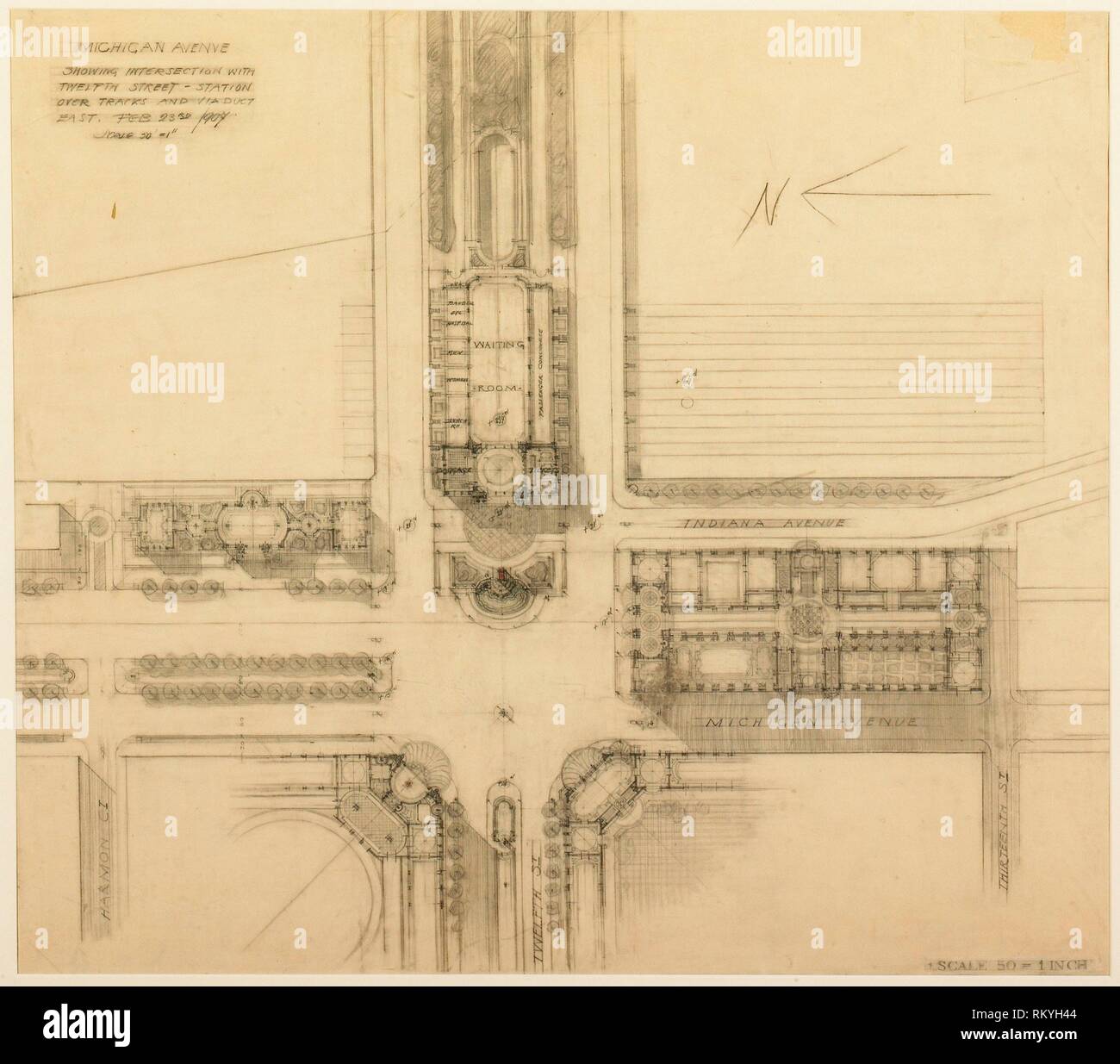 1909 plan of chicago hi-res stock photography and images - Alamy
