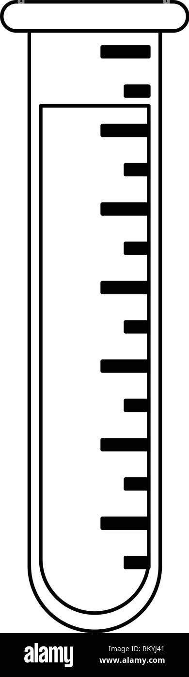 chemistry test tube with liquid symbol black and white Stock Vector ...