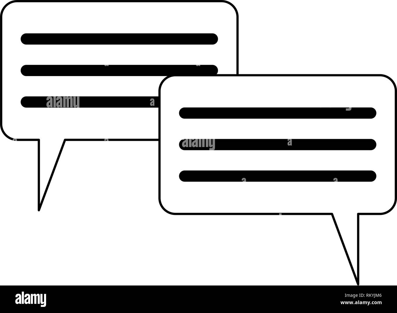 chat bubbles symbol isolated black and white Stock Vector Image & Art ...