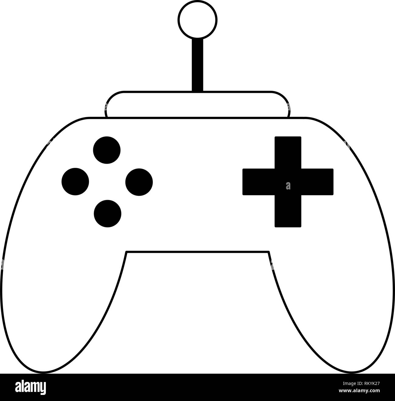 Videogame gamepad symbol black and white Stock Vector Image & Art - Alamy