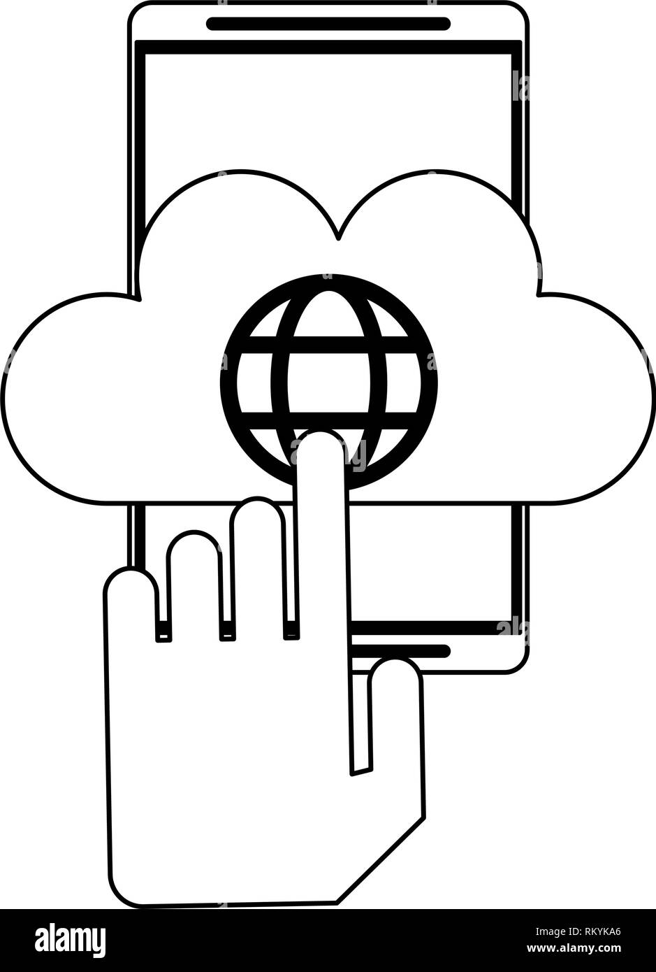 cloud computing technology black and white Stock Vector Image & Art - Alamy