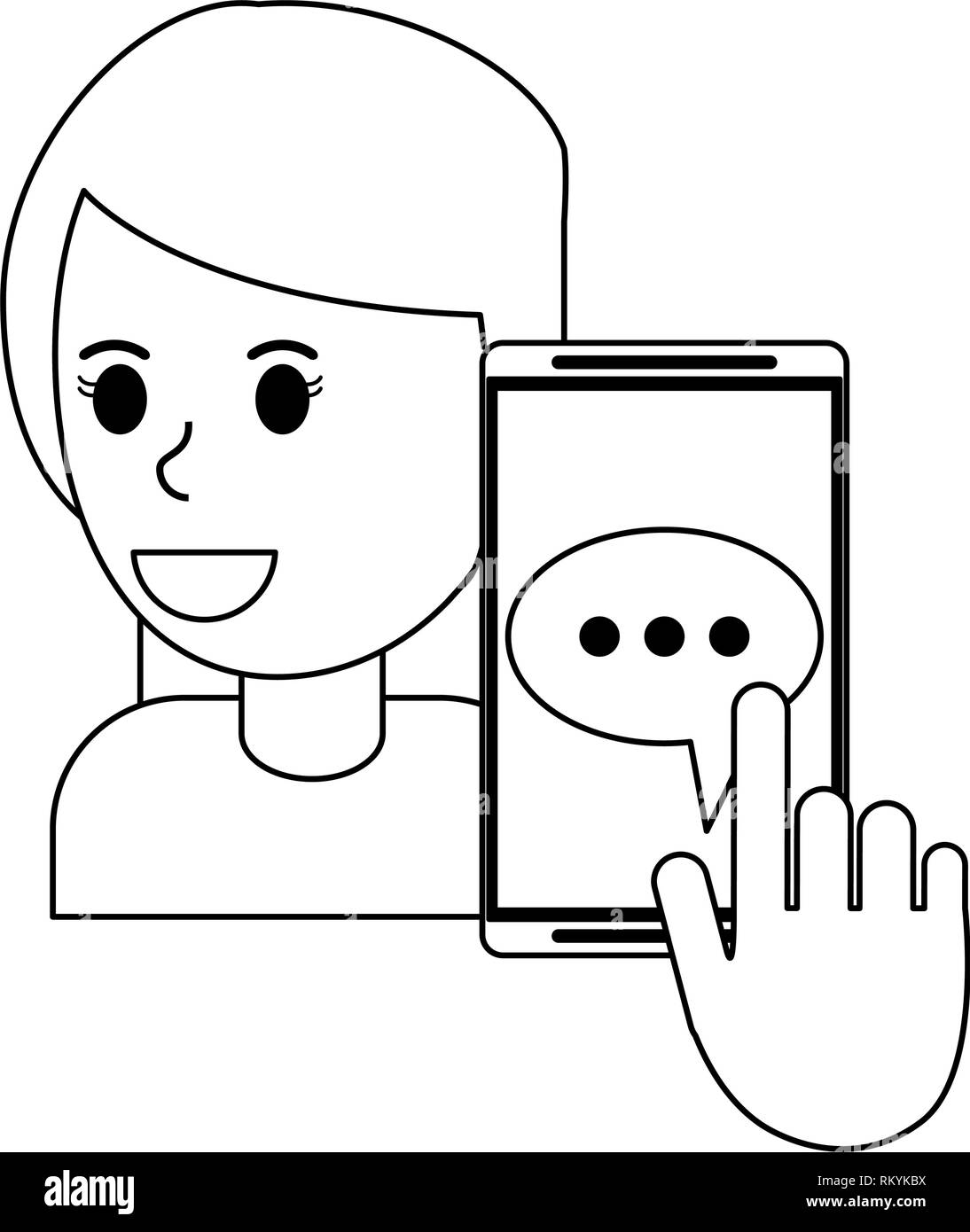 Woman touching website navigation hi-res stock photography and images ...