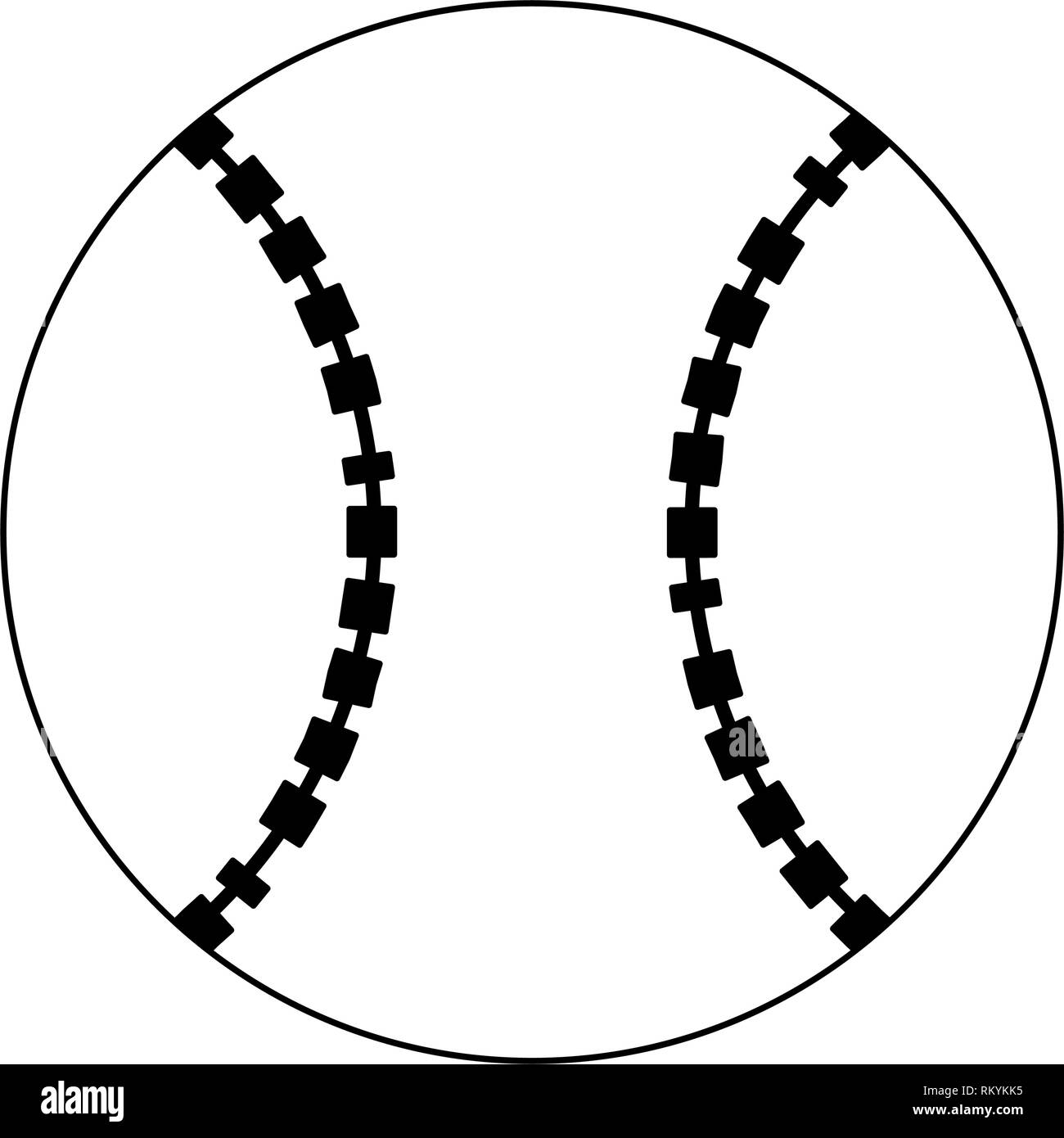 baseball ball sport symbol black and white Stock Vector Image & Art - Alamy