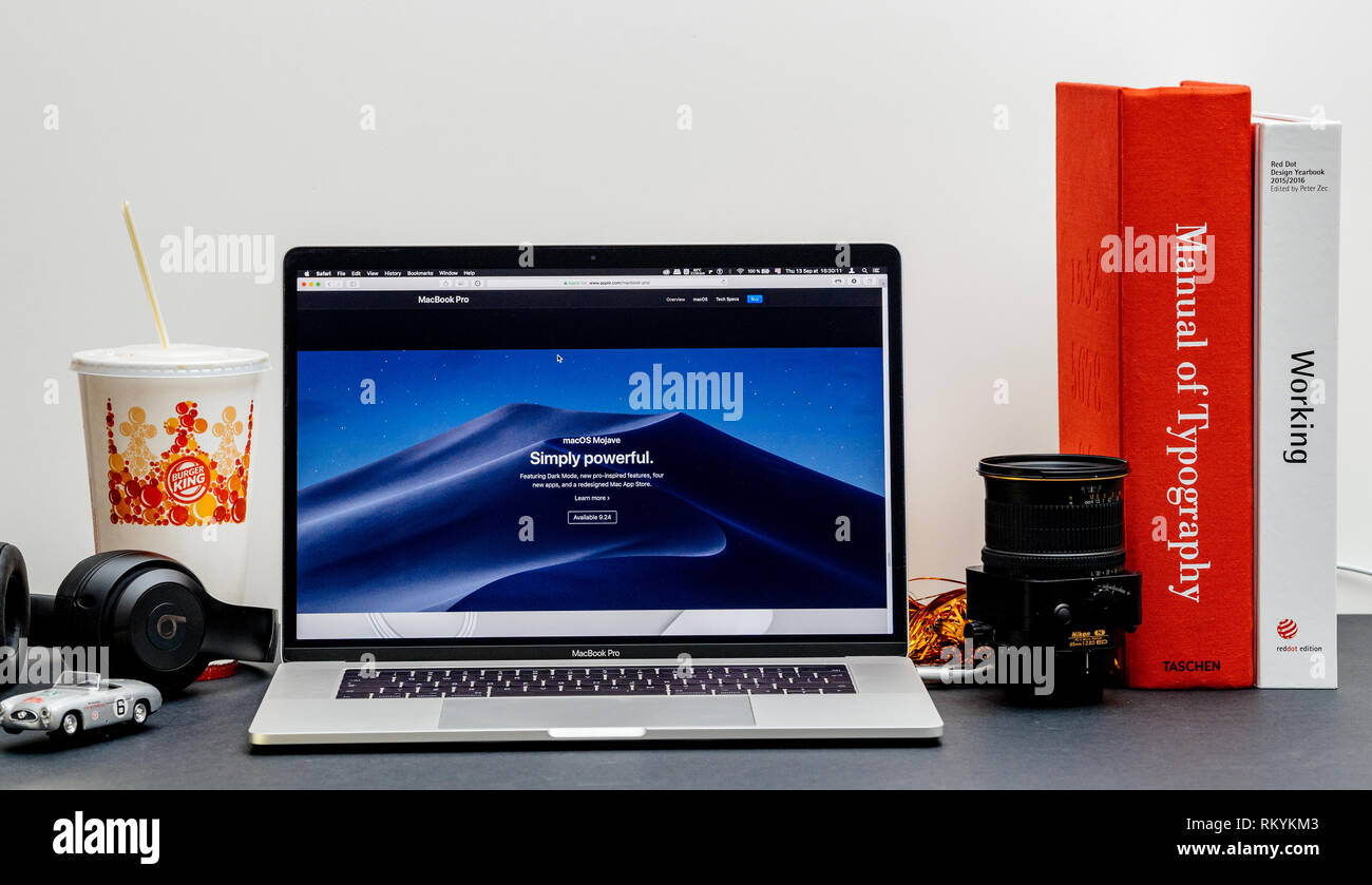 London, United Kingdom - September 13, 2018: Apple Computers internet ...