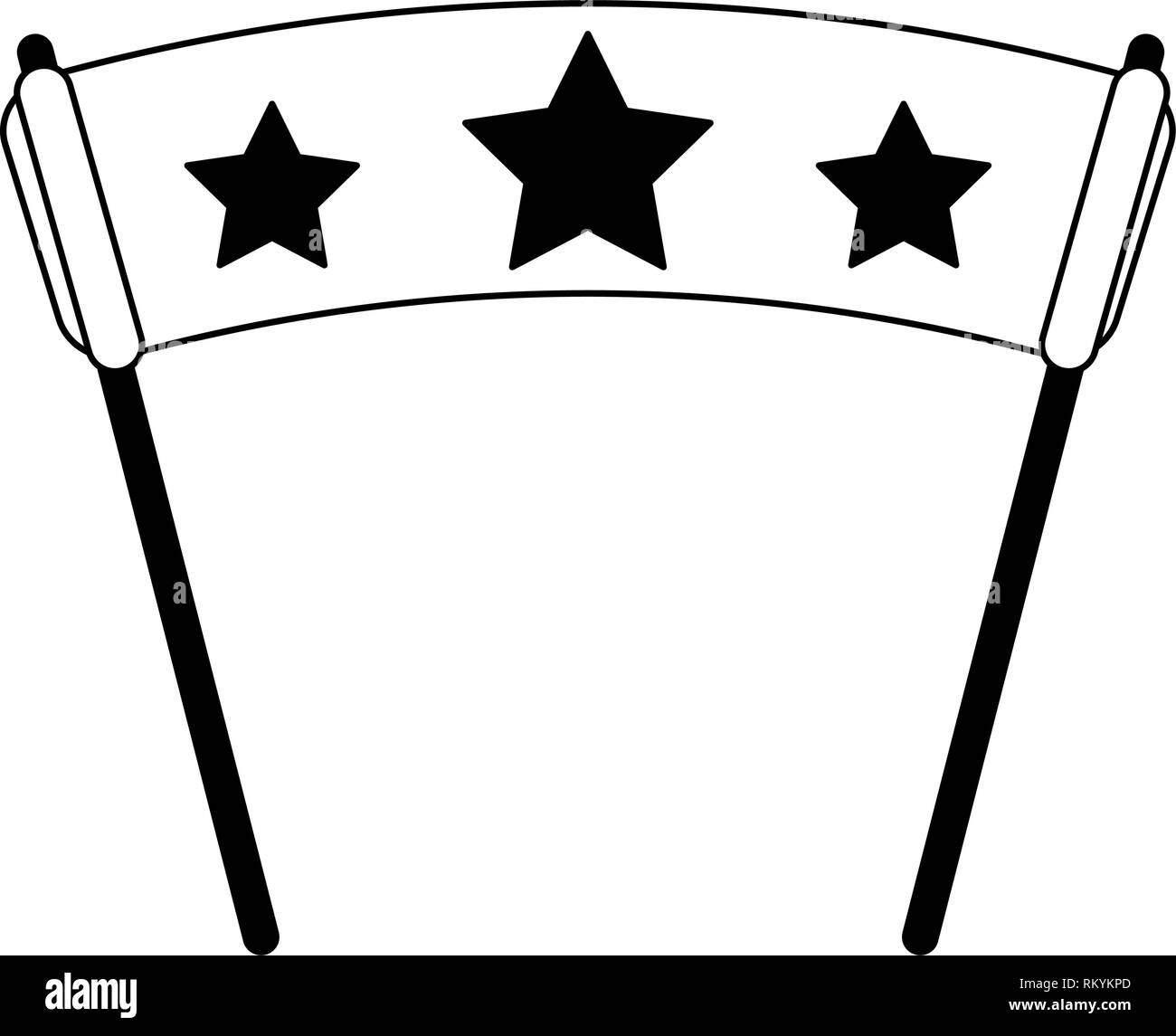 sport fan flag with stars black and white Stock Vector Image & Art - Alamy