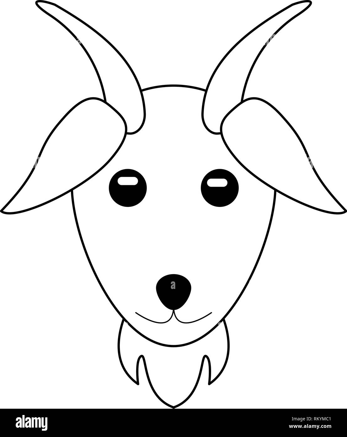 Friendly goat head vector hi-res stock photography and images - Alamy