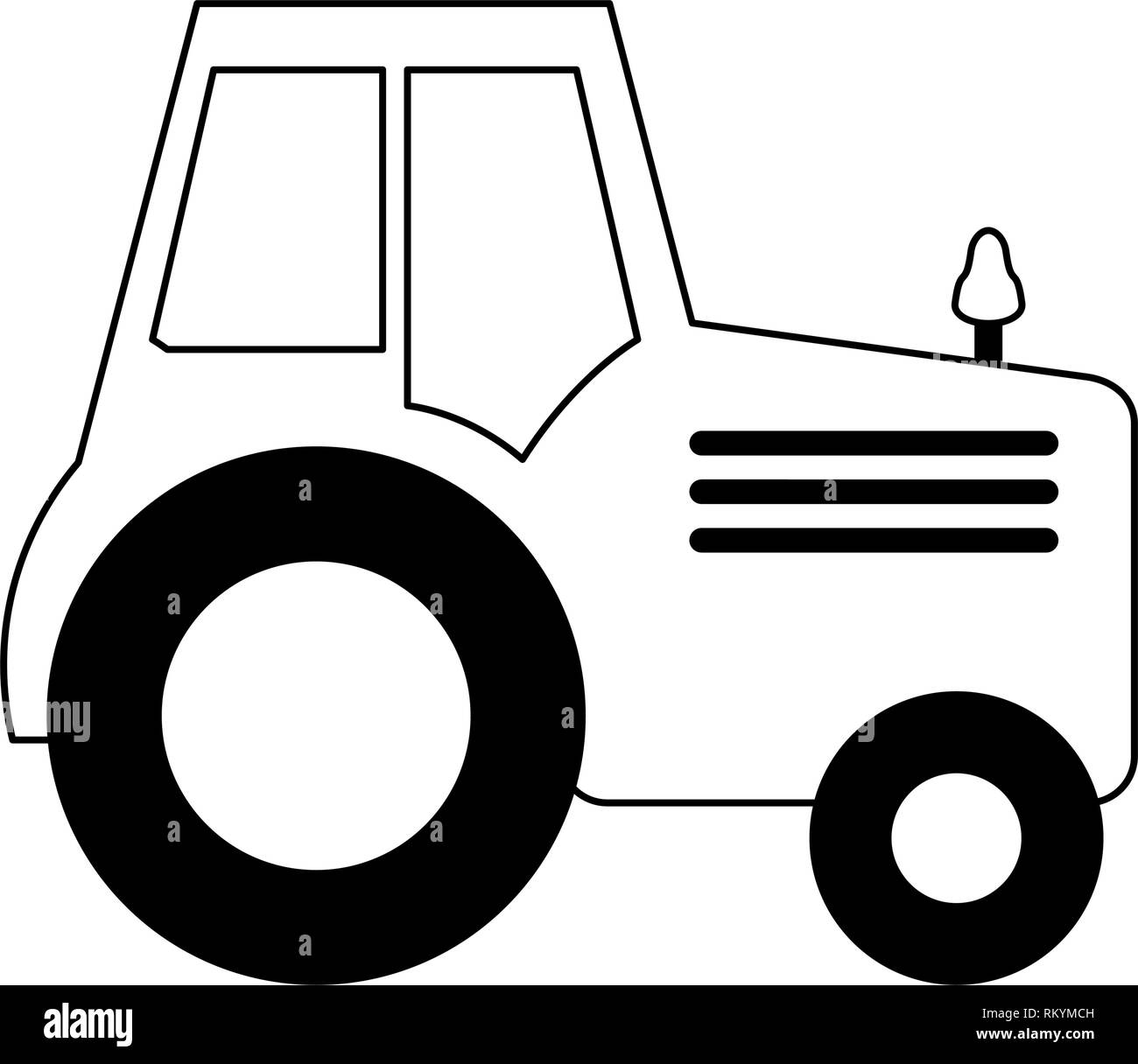 Cartoon tractor Black and White Stock Photos & Images - Alamy